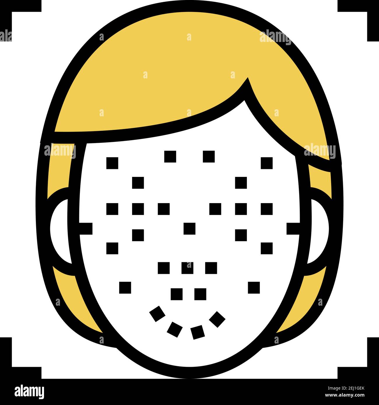 facial points for face id technology color icon vector illustration ...