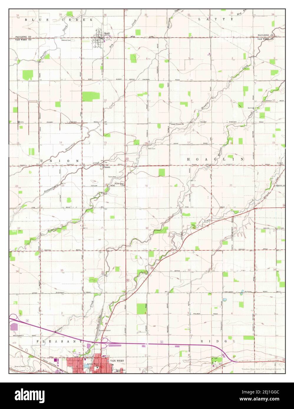 Scott, Ohio, map 1960, 1:24000, United States of America by Timeless ...