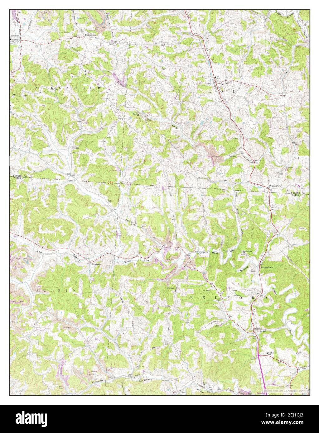 Shade, Ohio, map 1960, 1:24000, United States of America by Timeless ...