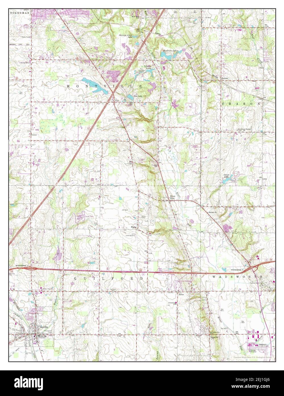 Seville, Ohio, map 1961, 1:24000, United States of America by Timeless ...