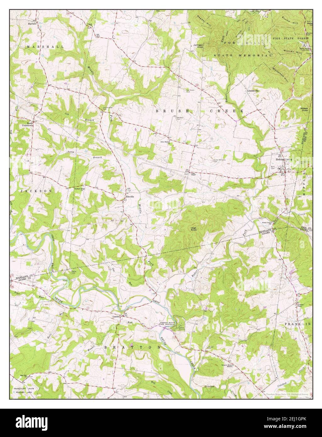 Sinking Spring, Ohio, map 1961, 1:24000, United States of America by ...