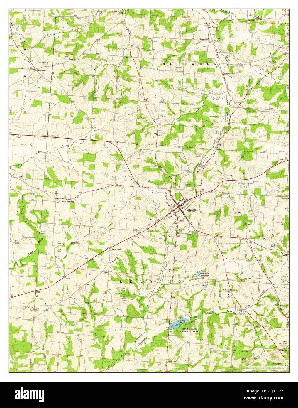 Somerset, Ohio, map 1961, 1:24000, United States of America by Timeless ...