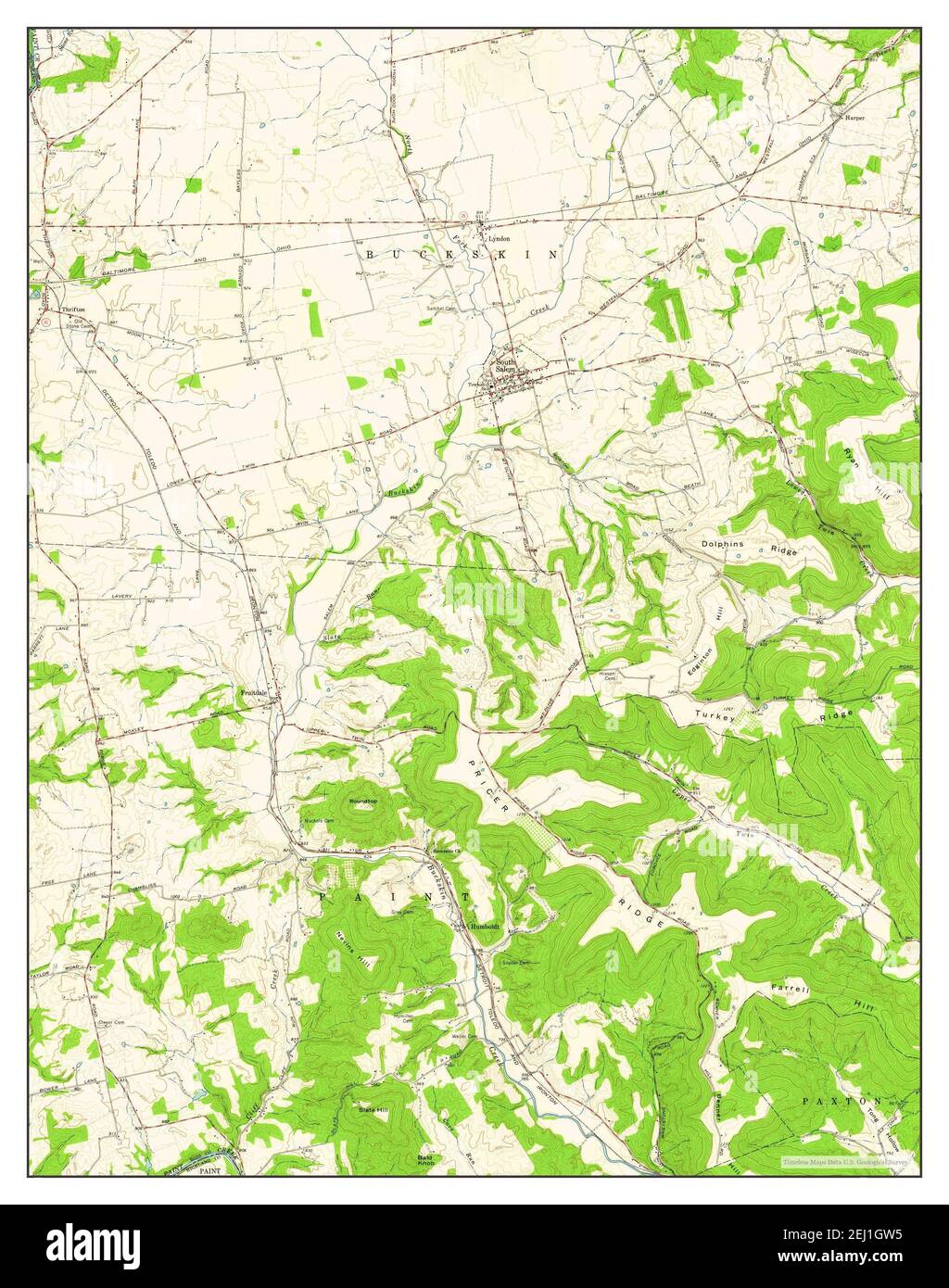 South Salem, Ohio, map 1961, 1:24000, United States of America by ...