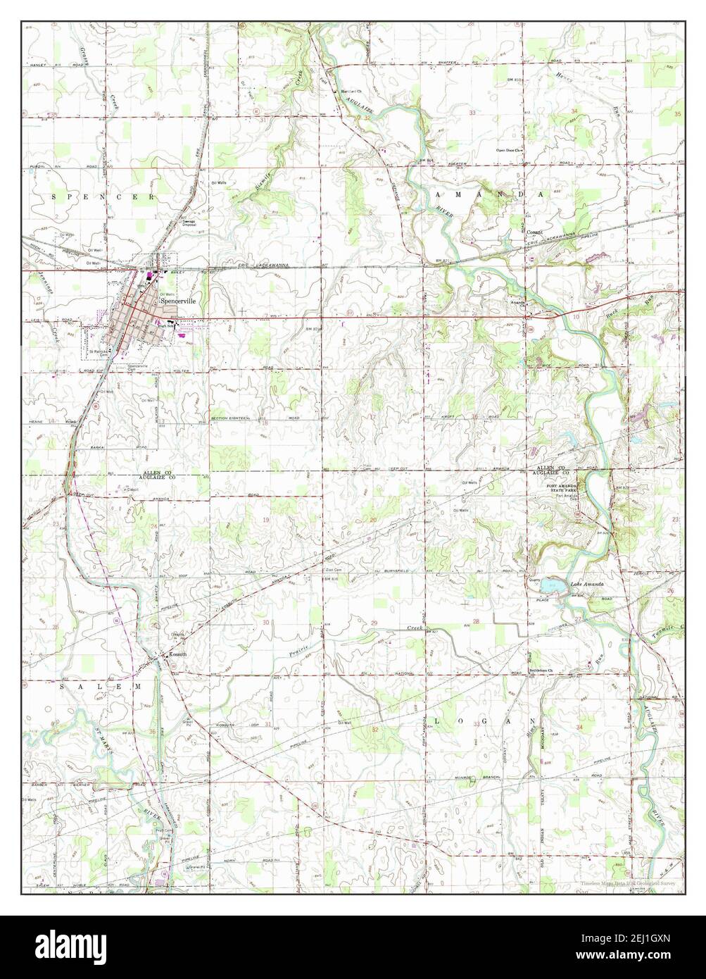 Spencerville, Ohio, map 1960, 1:24000, United States of America by ...
