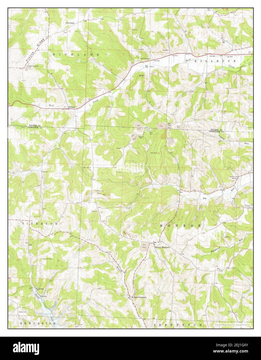 Spring Mountain, Ohio, map 1962, 1:24000, United States of America by ...