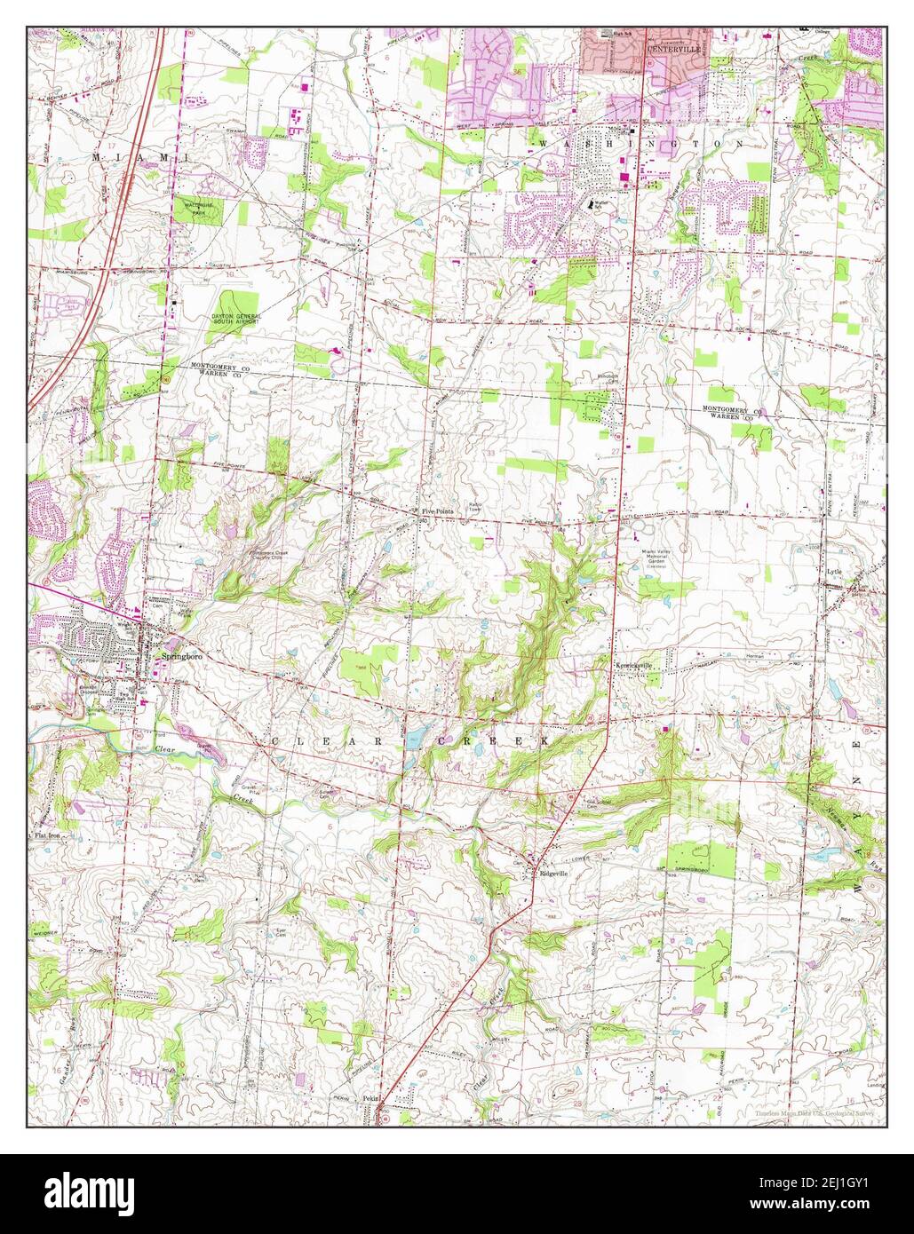 Springboro, Ohio, map 1965, 1:24000, United States of America by ...