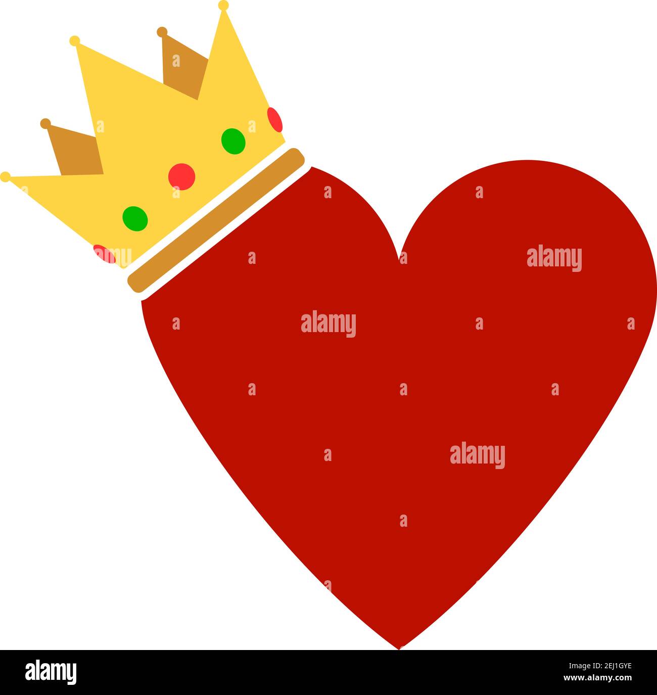 Valentine Heart Crown Icon. Flat Color Design. Vector Illustration ...