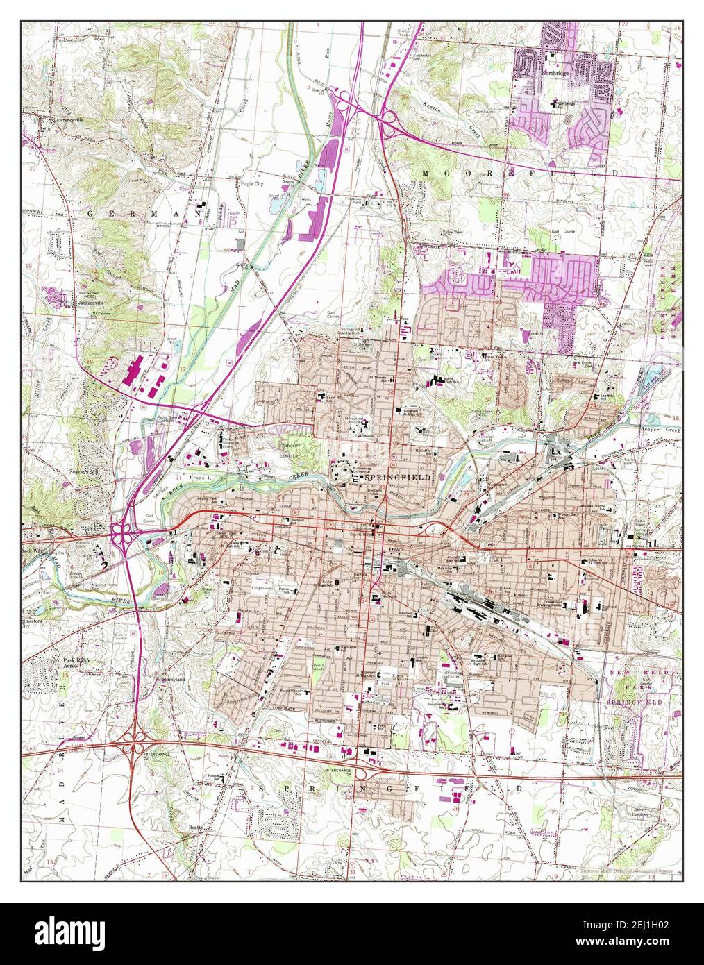 Springfield, Ohio, map 1966, 1:24000, United States of America by ...