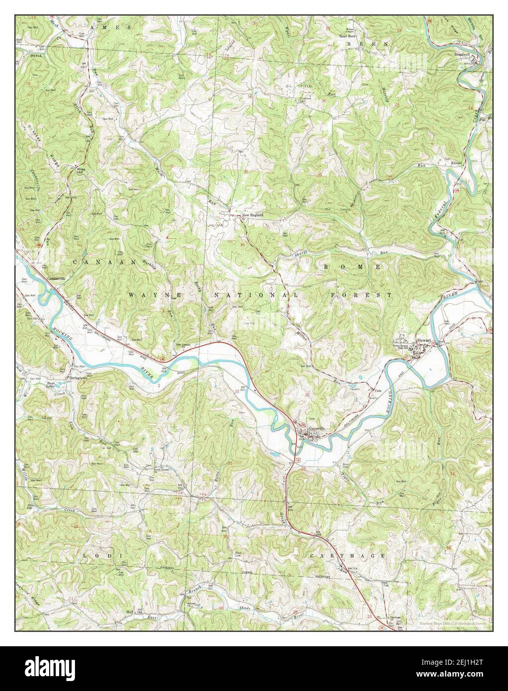 Stewart, Ohio, map 1961, 1:24000, United States of America by Timeless ...