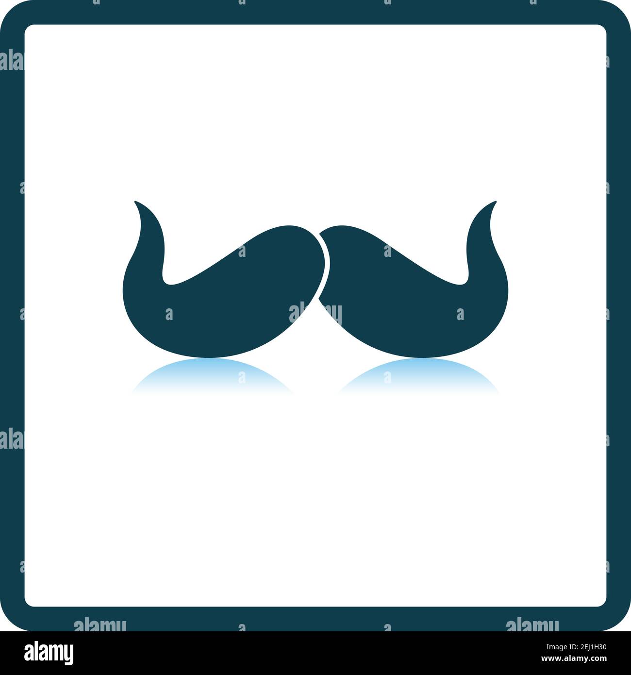 Poirot Mustache Icon. Square Shadow Reflection Design. Vector ...