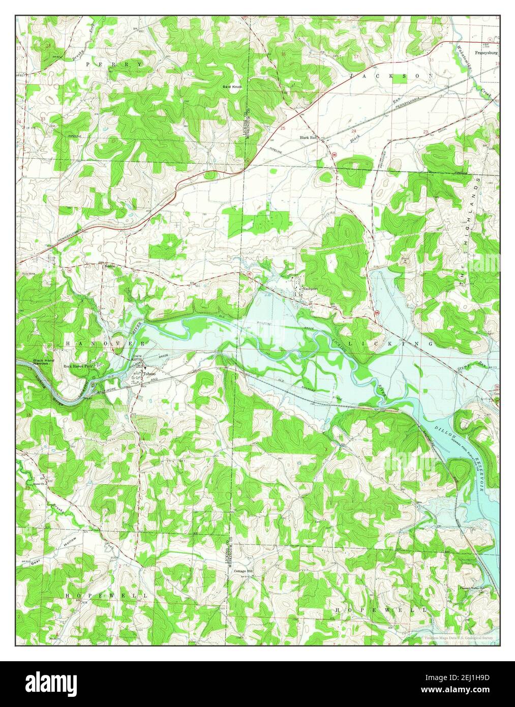 Toboso, Ohio, map 1962, 1:24000, United States of America by Timeless ...