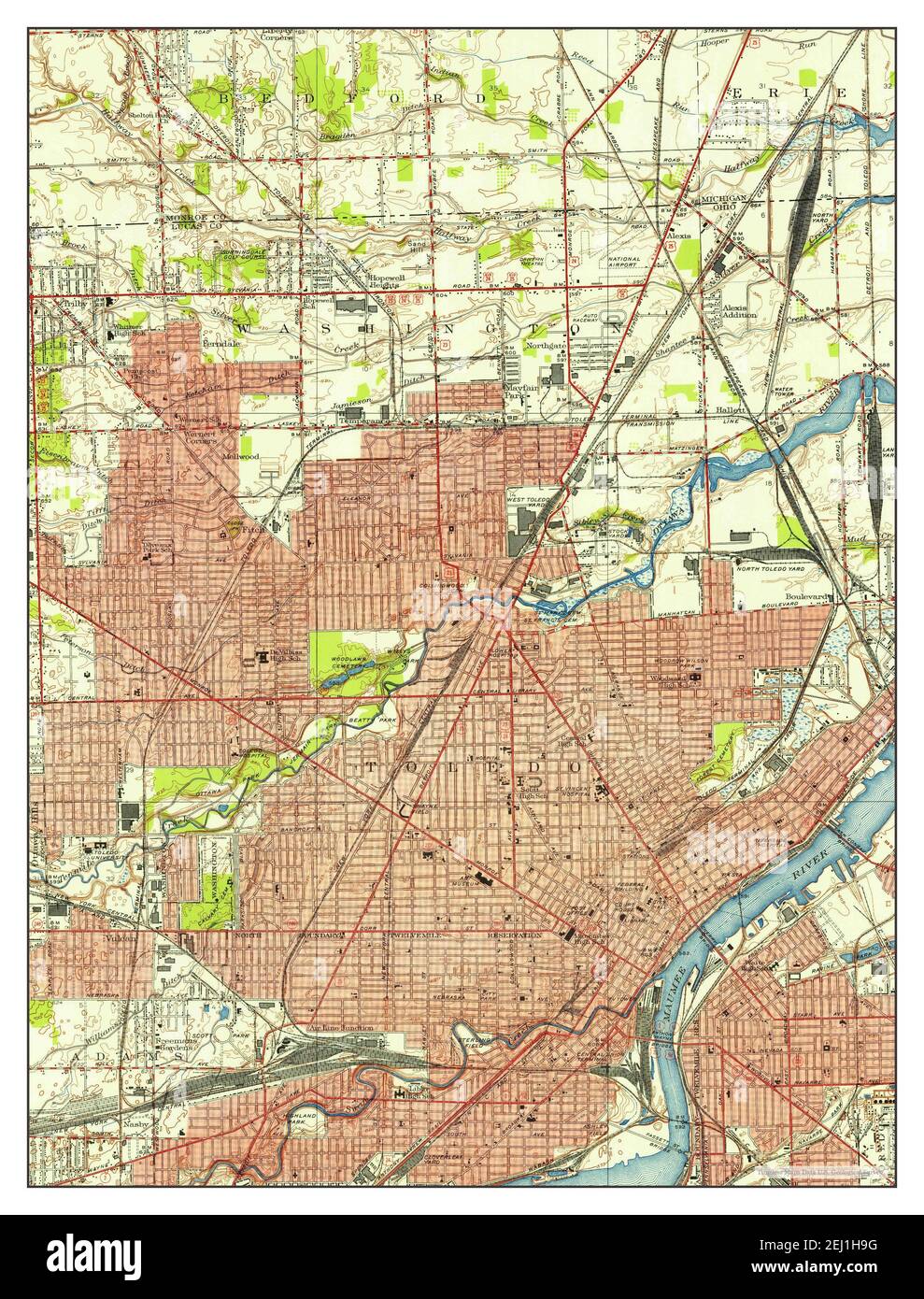 Toledo map historic hi-res stock photography and images - Alamy