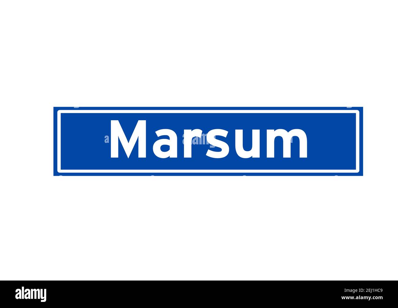 Marsum isolated Dutch place name sign. City sign from the Netherlands ...