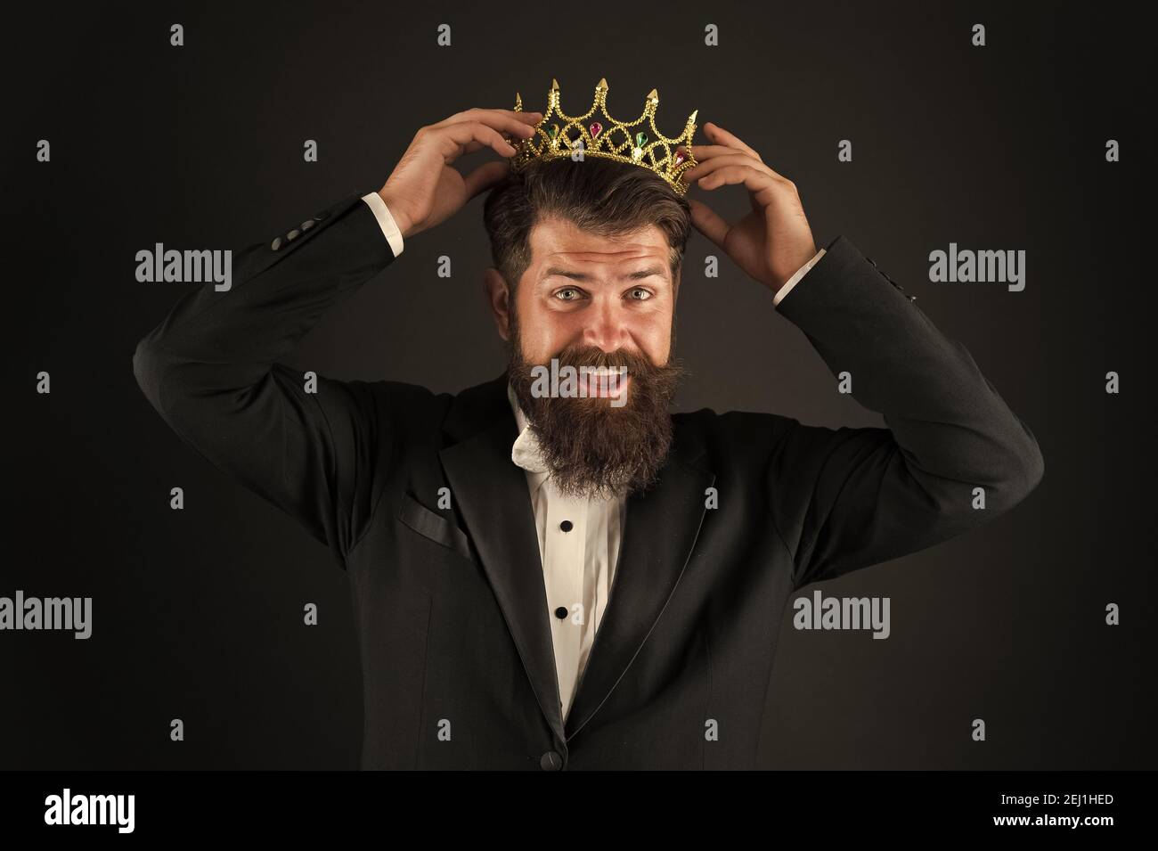 Egoist selfish man. Impostor syndrome. Superiority complex ...