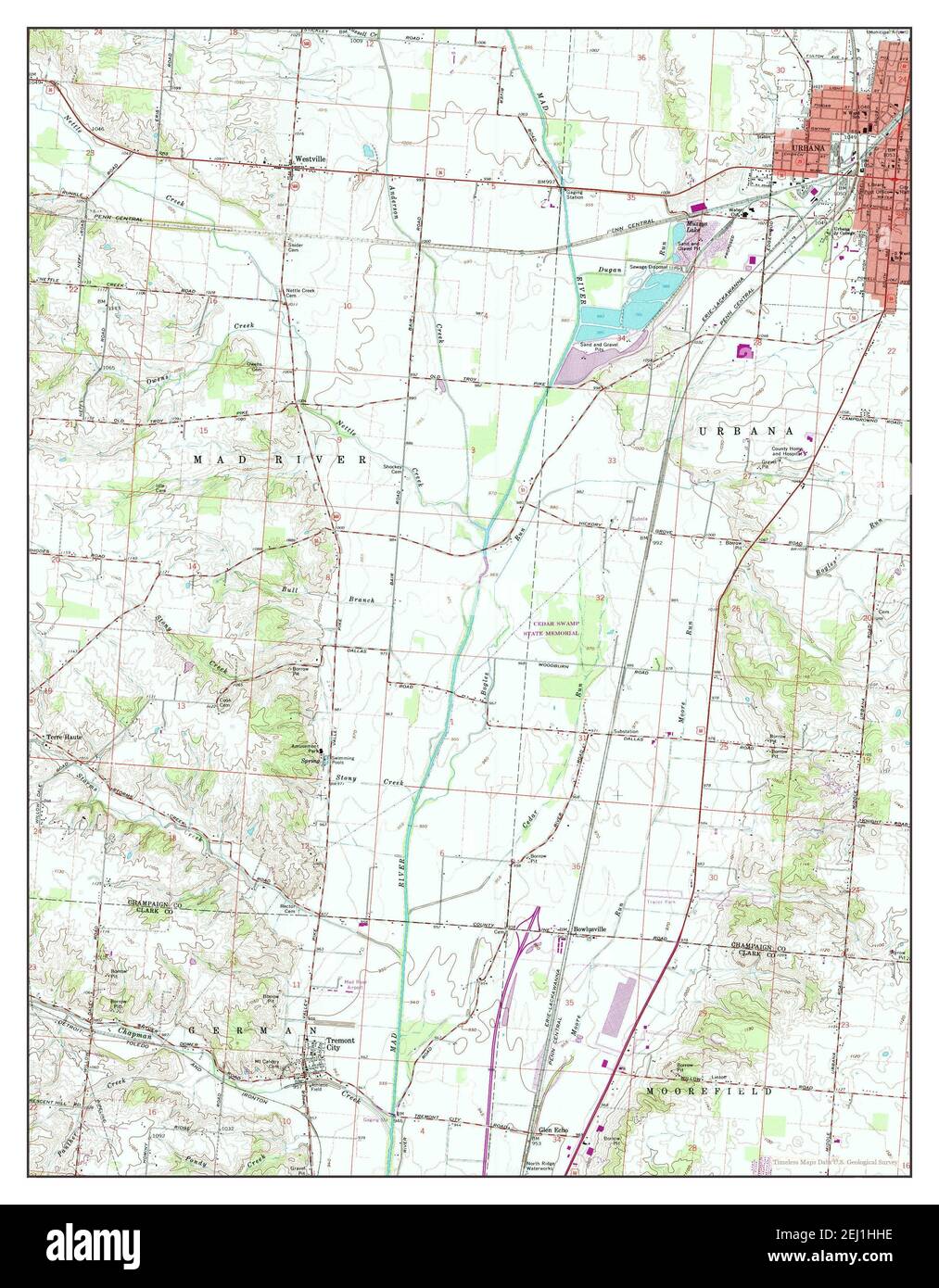 Urbana West, Ohio, map 1961, 1:24000, United States of America by ...
