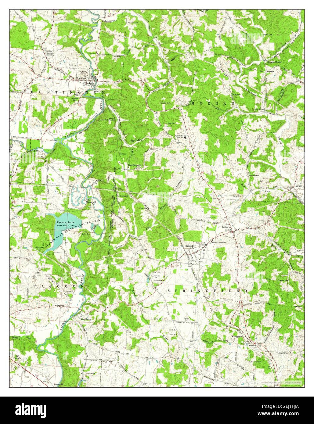 Vinton, Ohio, map 1961, 1:24000, United States of America by Timeless ...