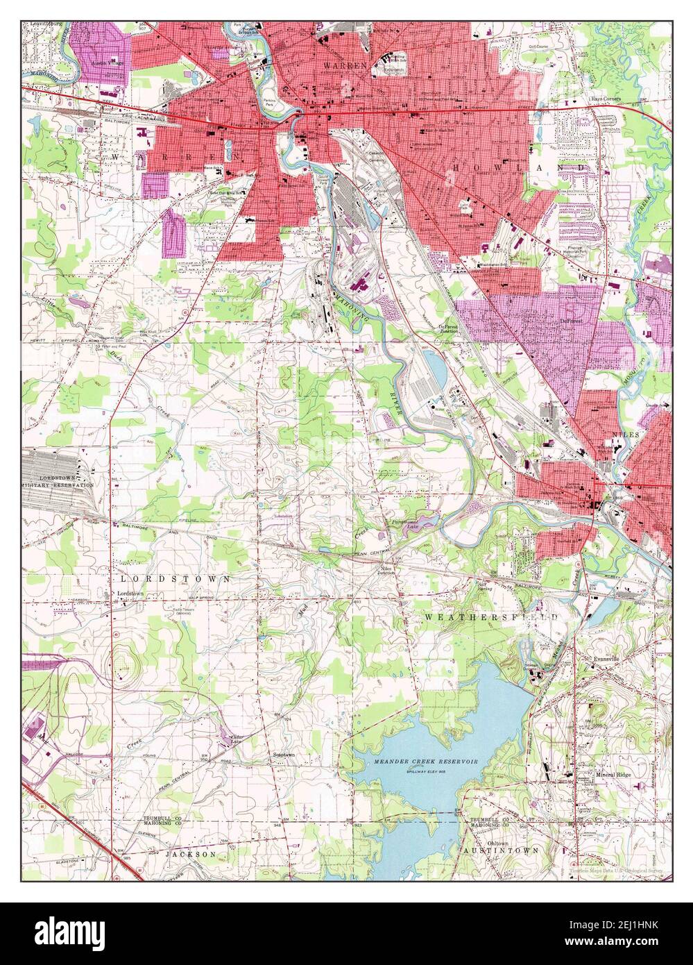 Warren, Ohio, map 1959, 1:24000, United States of America by Timeless ...