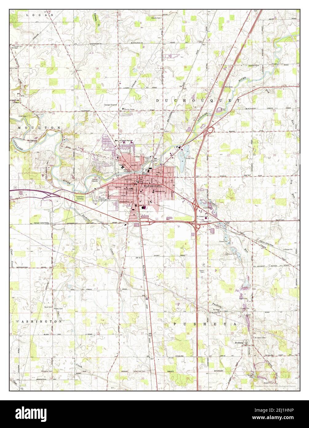 Wapakoneta ohio map hi-res stock photography and images - Alamy