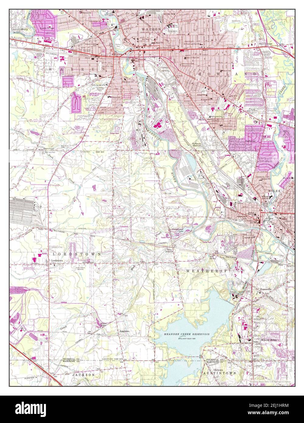 Warren, Ohio, map 1959, 1:24000, United States of America by Timeless ...