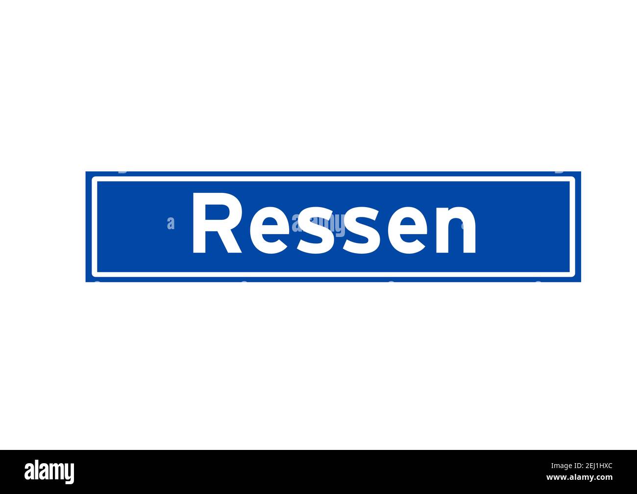 Ressen isolated Dutch place name sign. City sign from the Netherlands ...