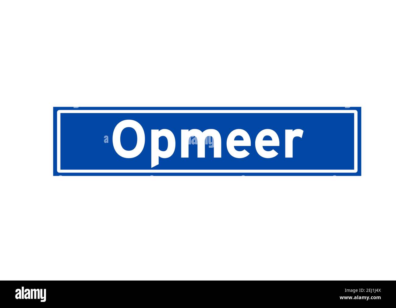 Opmeer isolated Dutch place name sign. City sign from the Netherlands ...