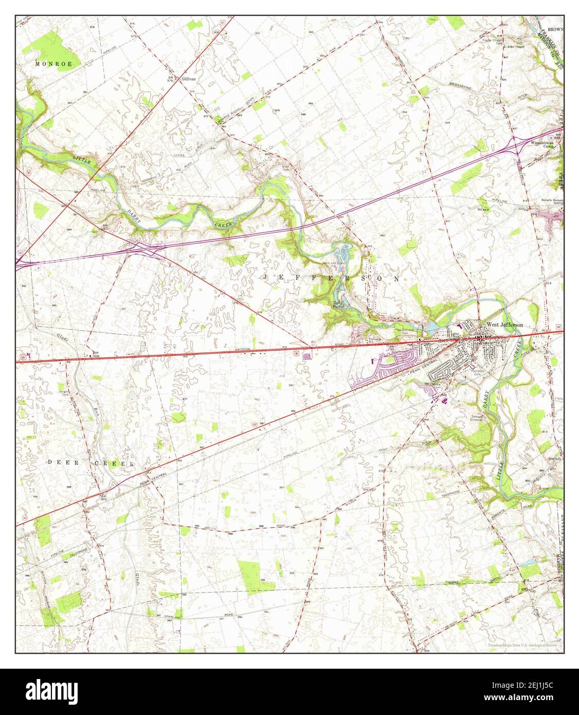 West Jefferson, Ohio, map 1961, 1:24000, United States of America by ...