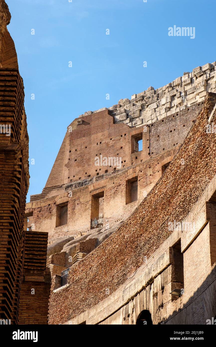 Interior view, details of the Colosseum arches and columns, Coliseum ...