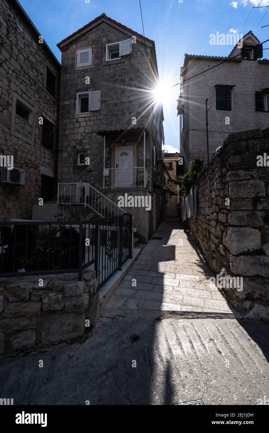 Streets of the Old Town of Split, Croatia Stock Photo - Alamy