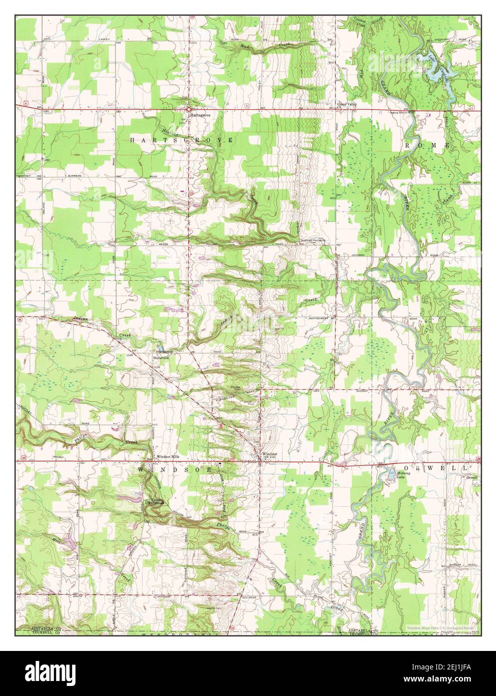 Windsor, Ohio, map 1959, 1:24000, United States of America by Timeless ...