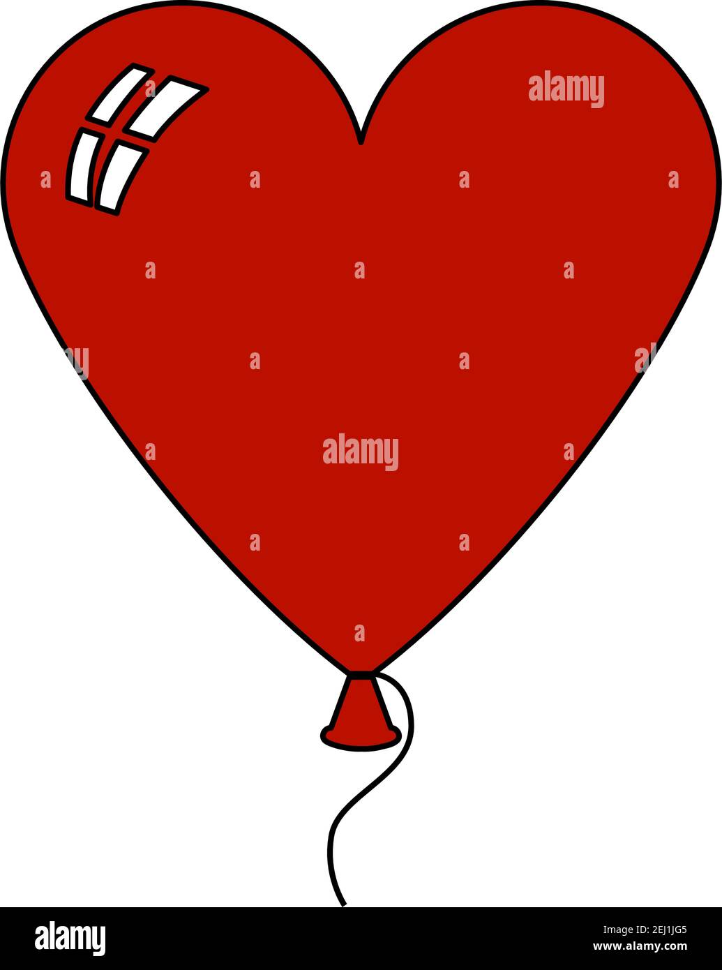 Heart Shape Balloon Icon. Editable Outline With Color Fill Design ...