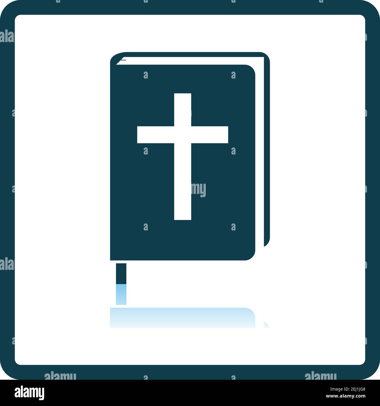 Holly Bible Icon. Square Shadow Reflection Design. Vector Illustration ...