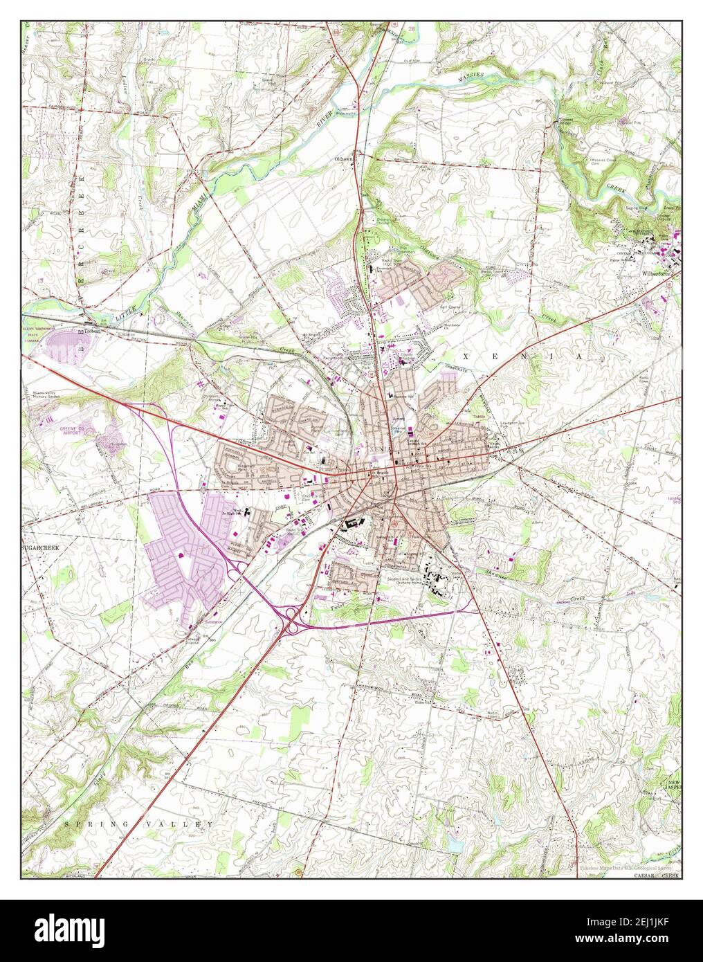 Xenia, Ohio, map 1965, 1:24000, United States of America by Timeless ...