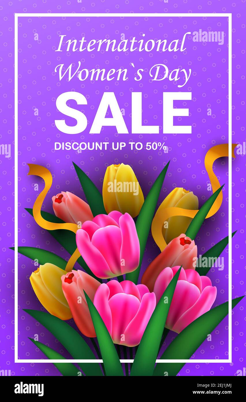 womens day 8 march holiday celebration sale banner flyer or greeting ...