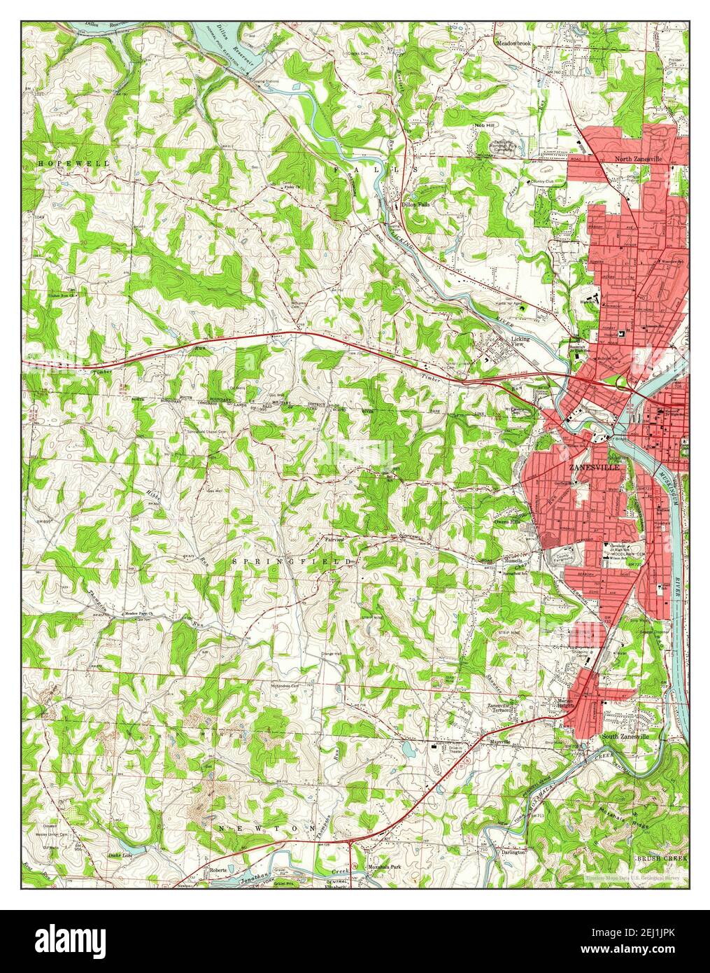 Zanesville West, Ohio, map 1961, 1:24000, United States of America by ...