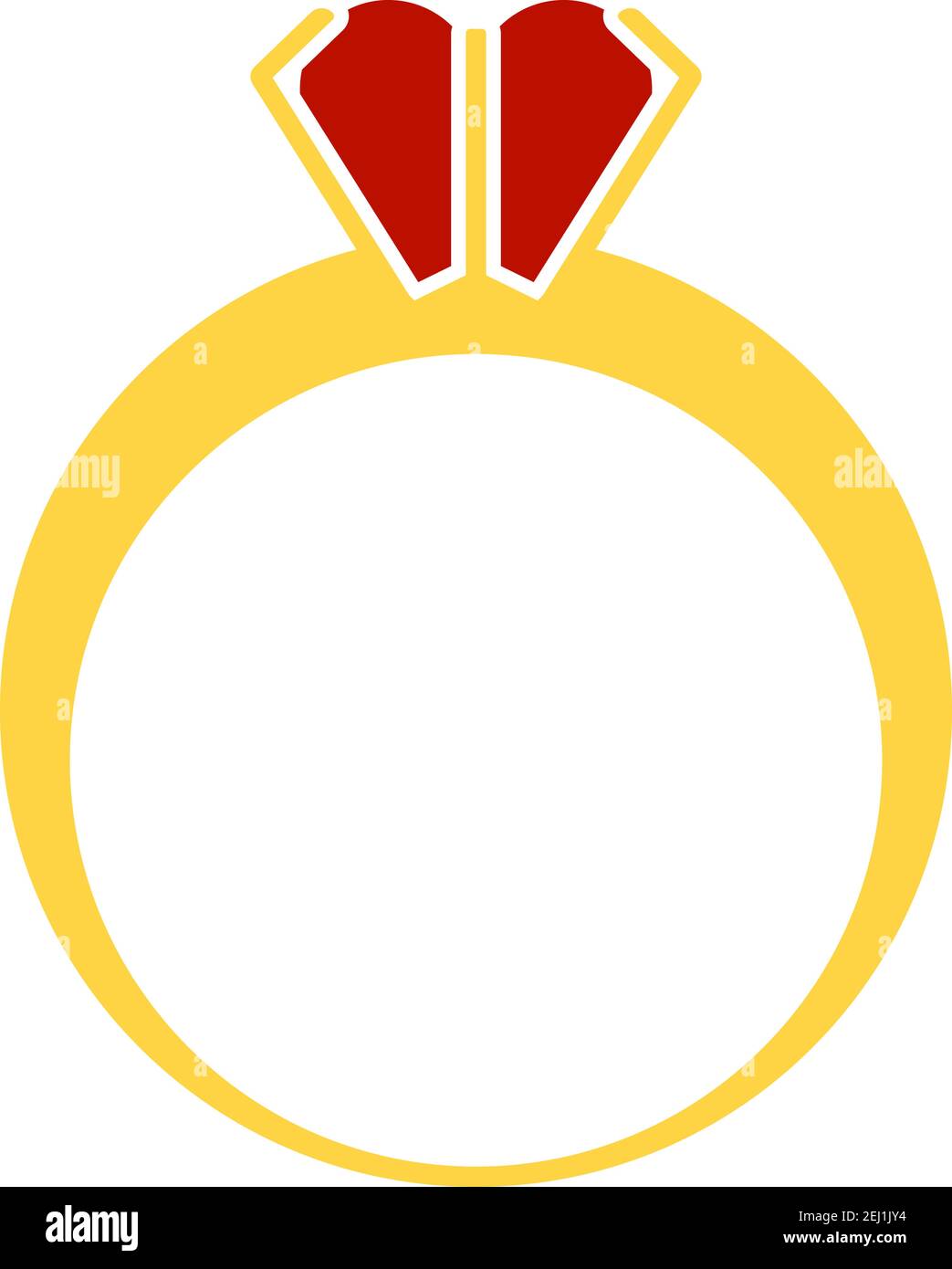 Valentine Heart Ring Icon. Flat Color Design. Vector Illustration Stock ...