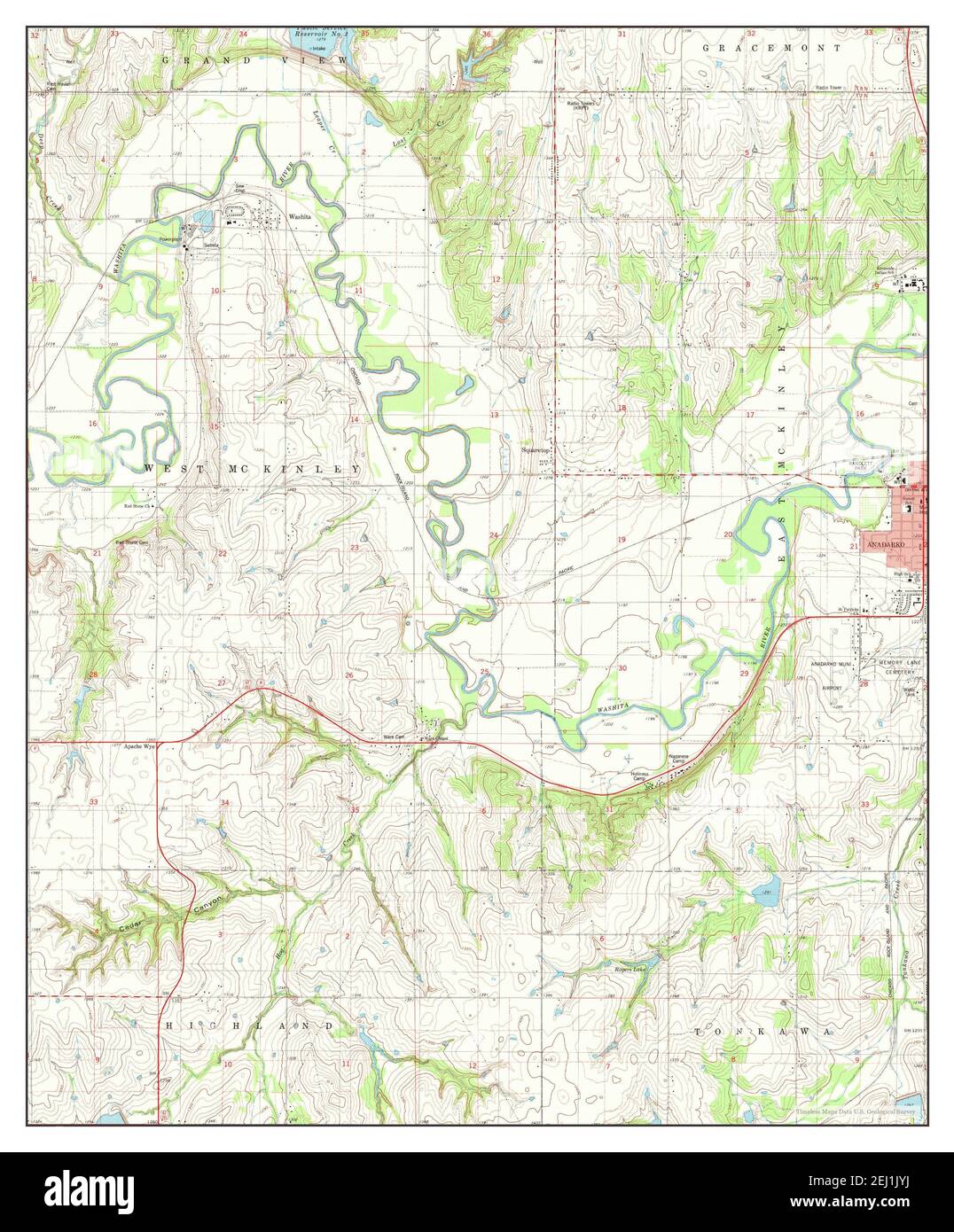 Anadarko West, Oklahoma, map 1979, 1:24000, United States of America by ...
