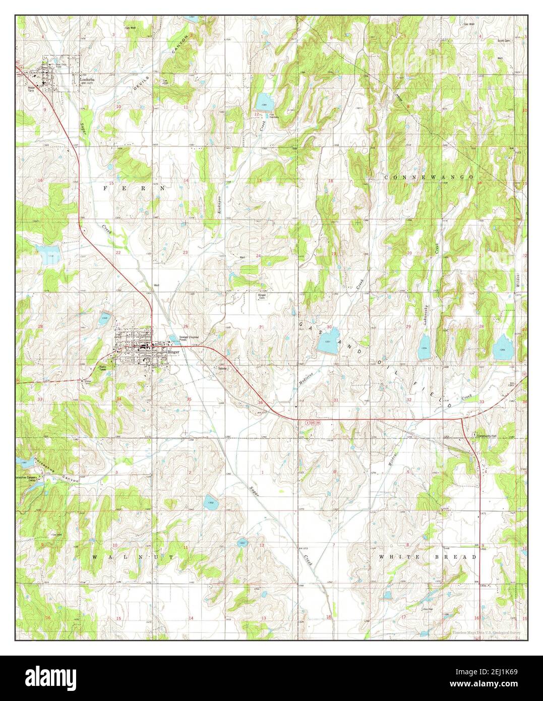 Binger, Oklahoma, map 1979, 1:24000, United States of America by ...