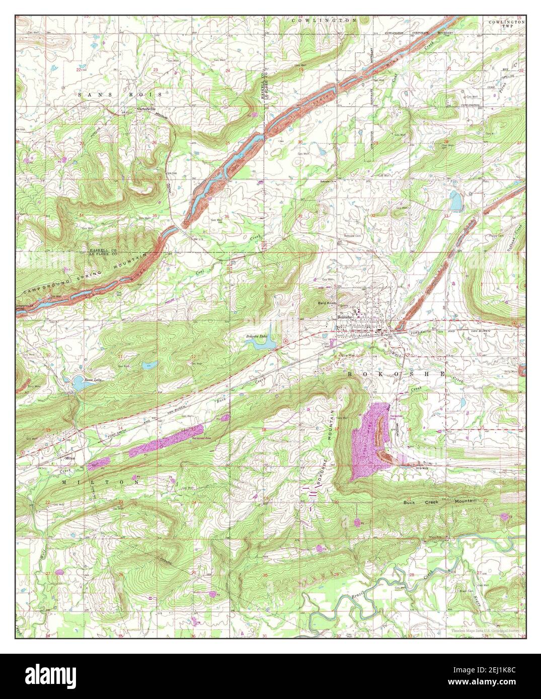 Bokoshe, Oklahoma, map 1968, 1:24000, United States of America by ...