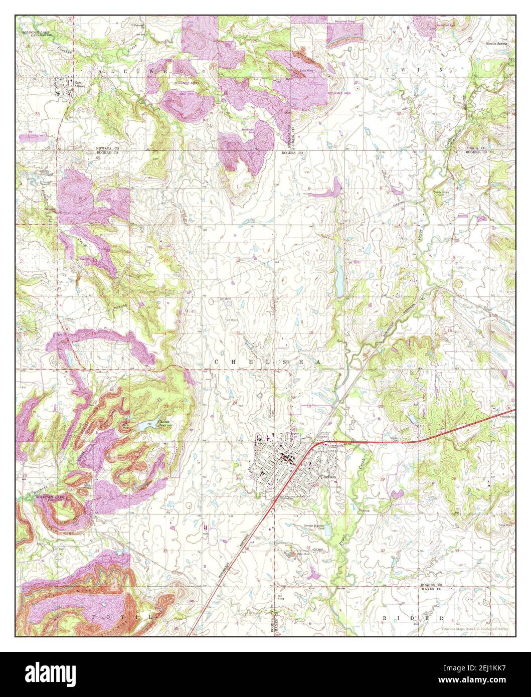 Chelsea oklahoma map Cut Out Stock Images & Pictures - Alamy