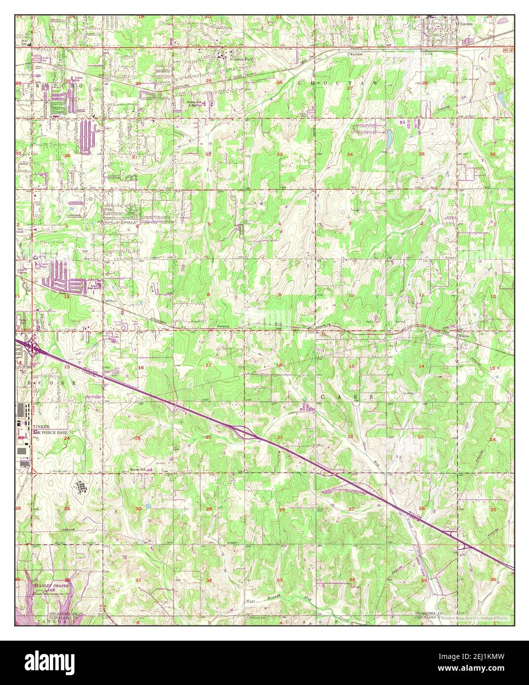 Choctaw, Oklahoma, map 1956, 1:24000, United States of America by ...