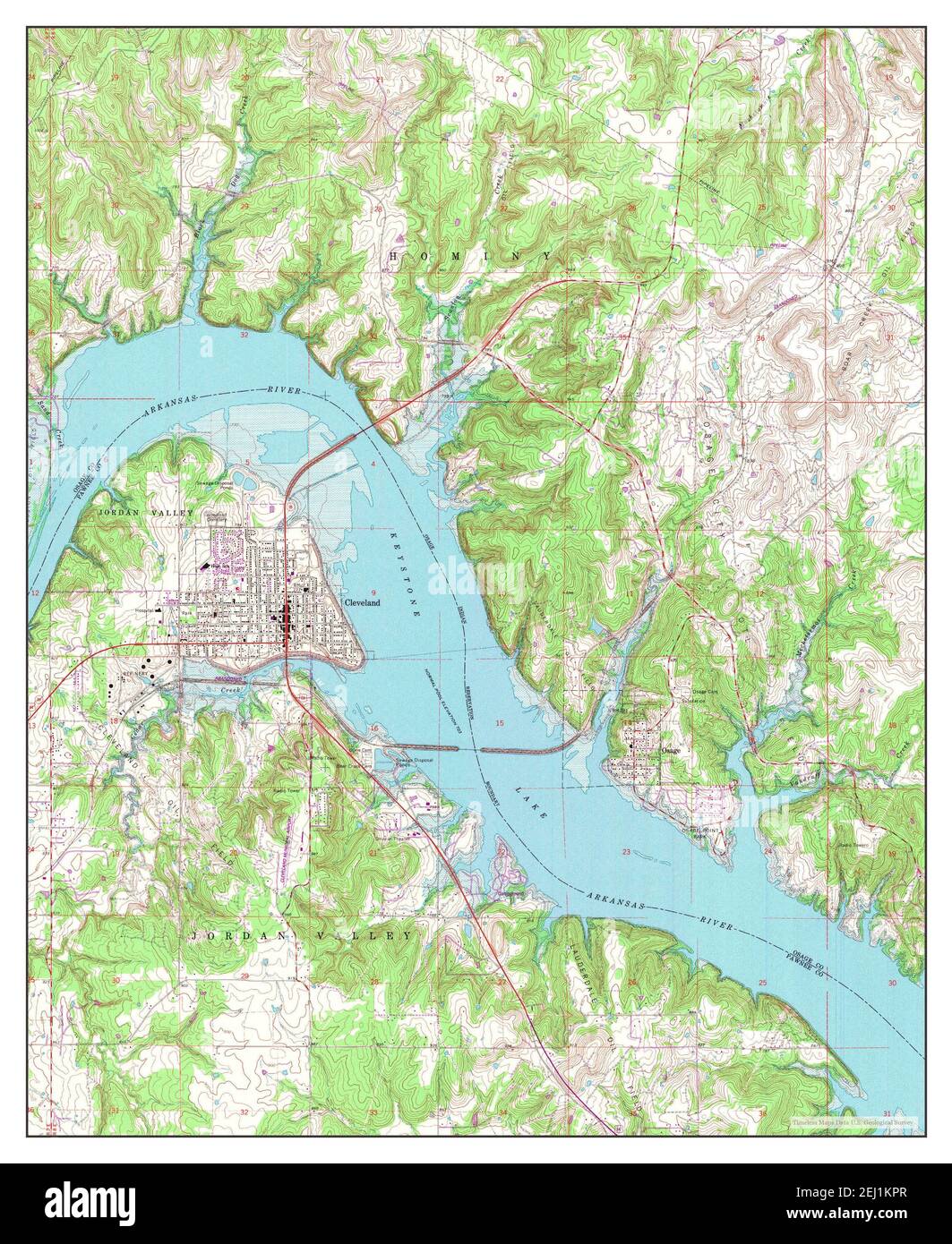 Cleveland, Oklahoma, map 1966, 1:24000, United States of America by ...