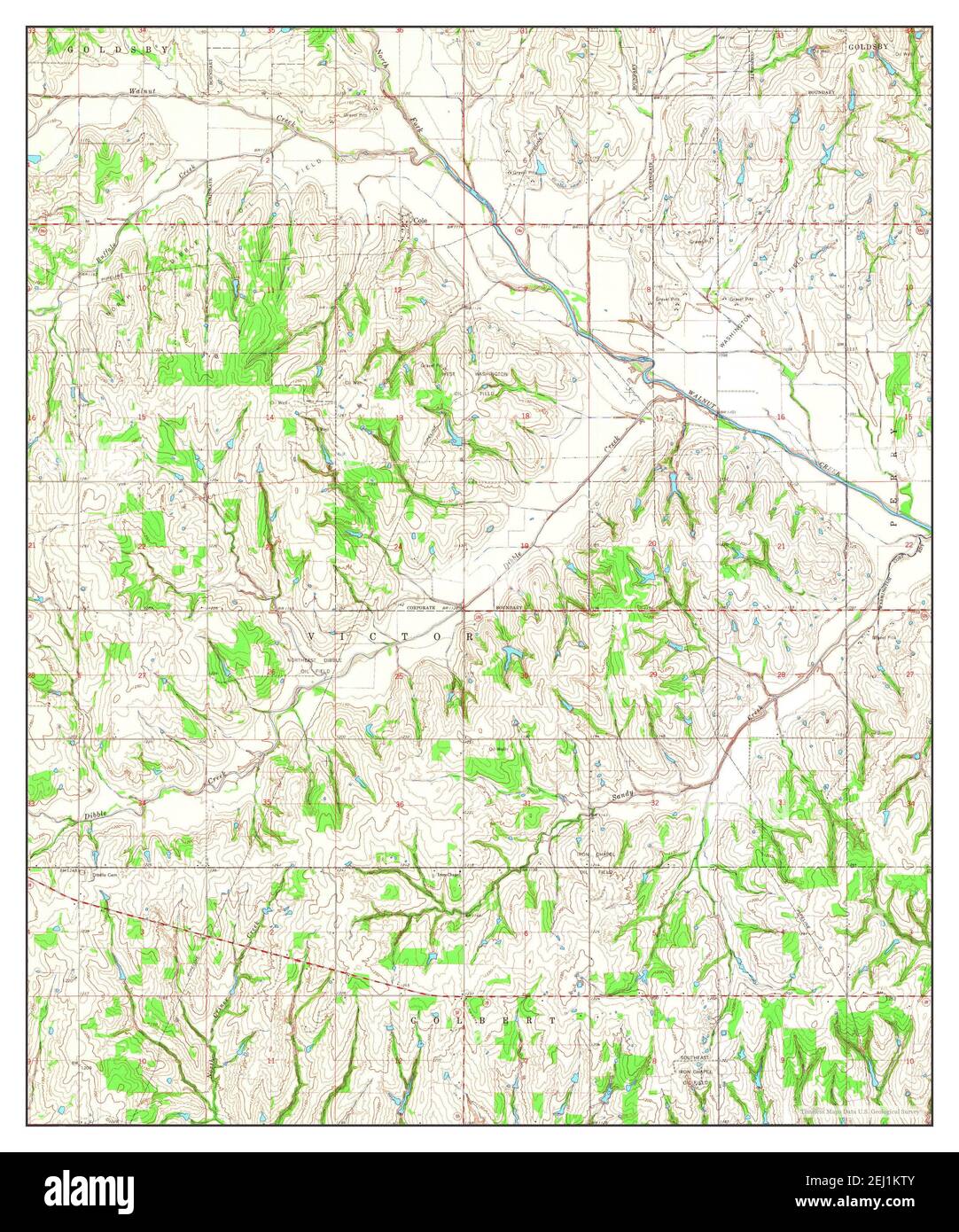 Cole, Oklahoma, map 1965, 1:24000, United States of America by Timeless ...