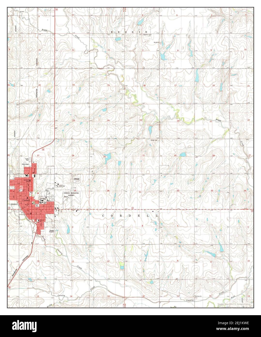 Cordell, Oklahoma, map 1983, 1:24000, United States of America by ...