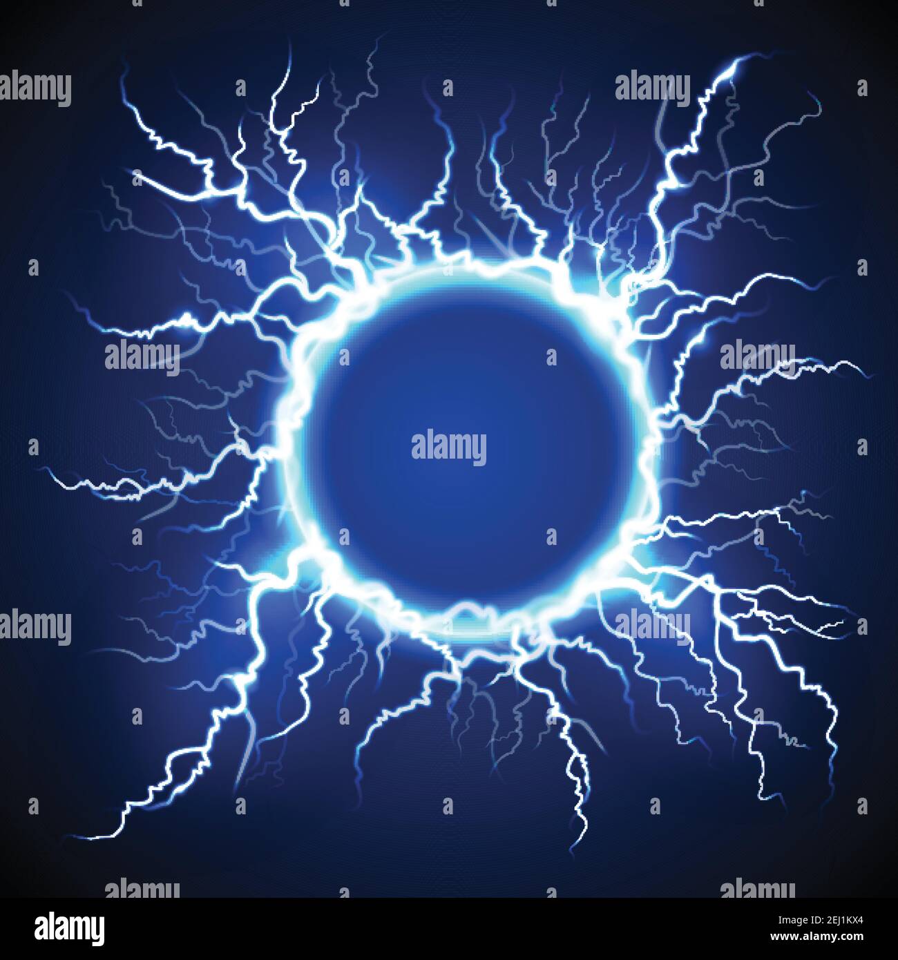 Luminous electric circle lightning atmospheric phenomenon realistic ...