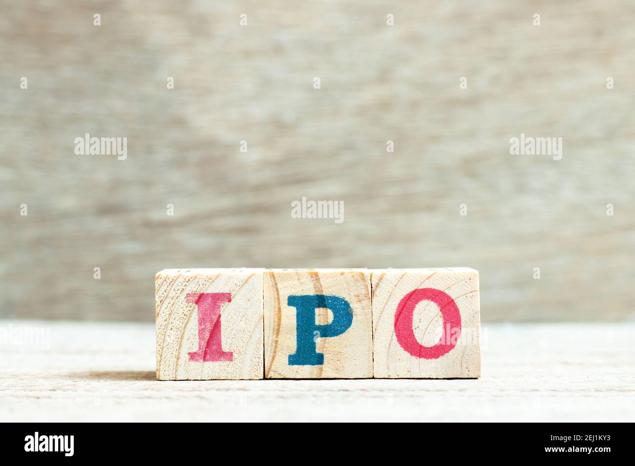 Alphabet letter block in word IPO (Abbreviation of Initial Public ...