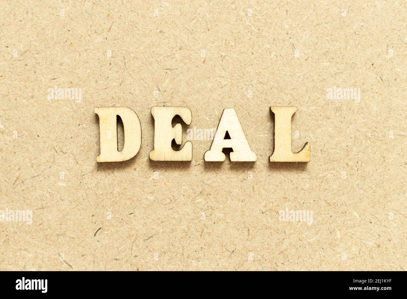 Alphabet letter in word deal on wood background Stock Photo - Alamy