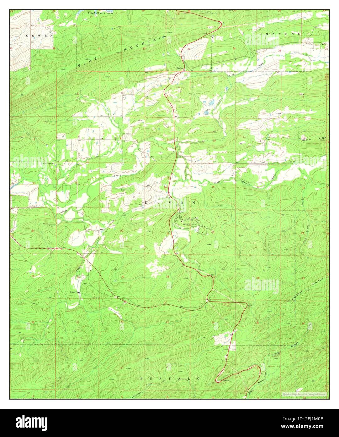 Damon, Oklahoma, map 1971, 1:24000, United States of America by ...