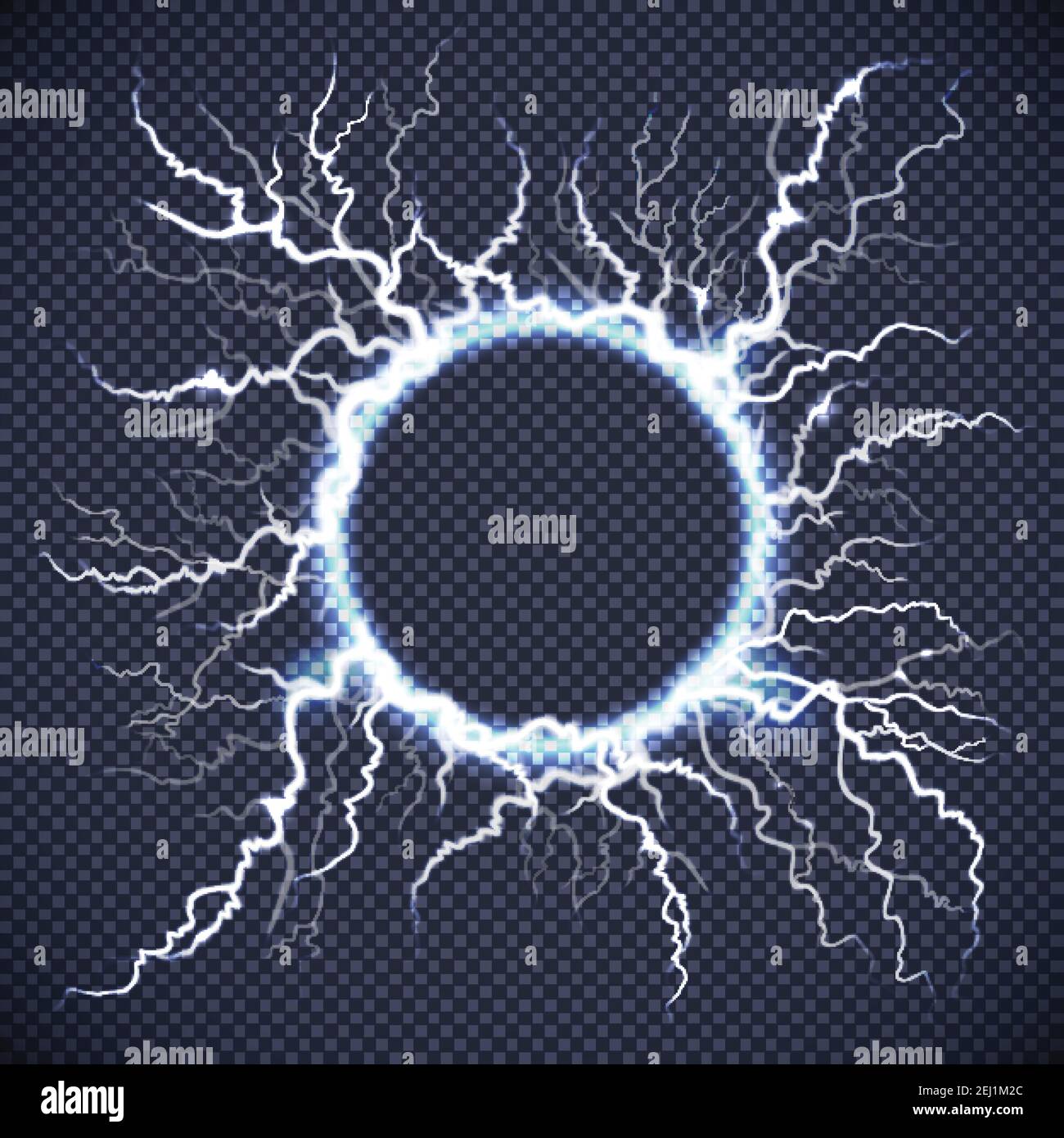 Luminous electric circle loop lightning atmospheric phenomenon ...
