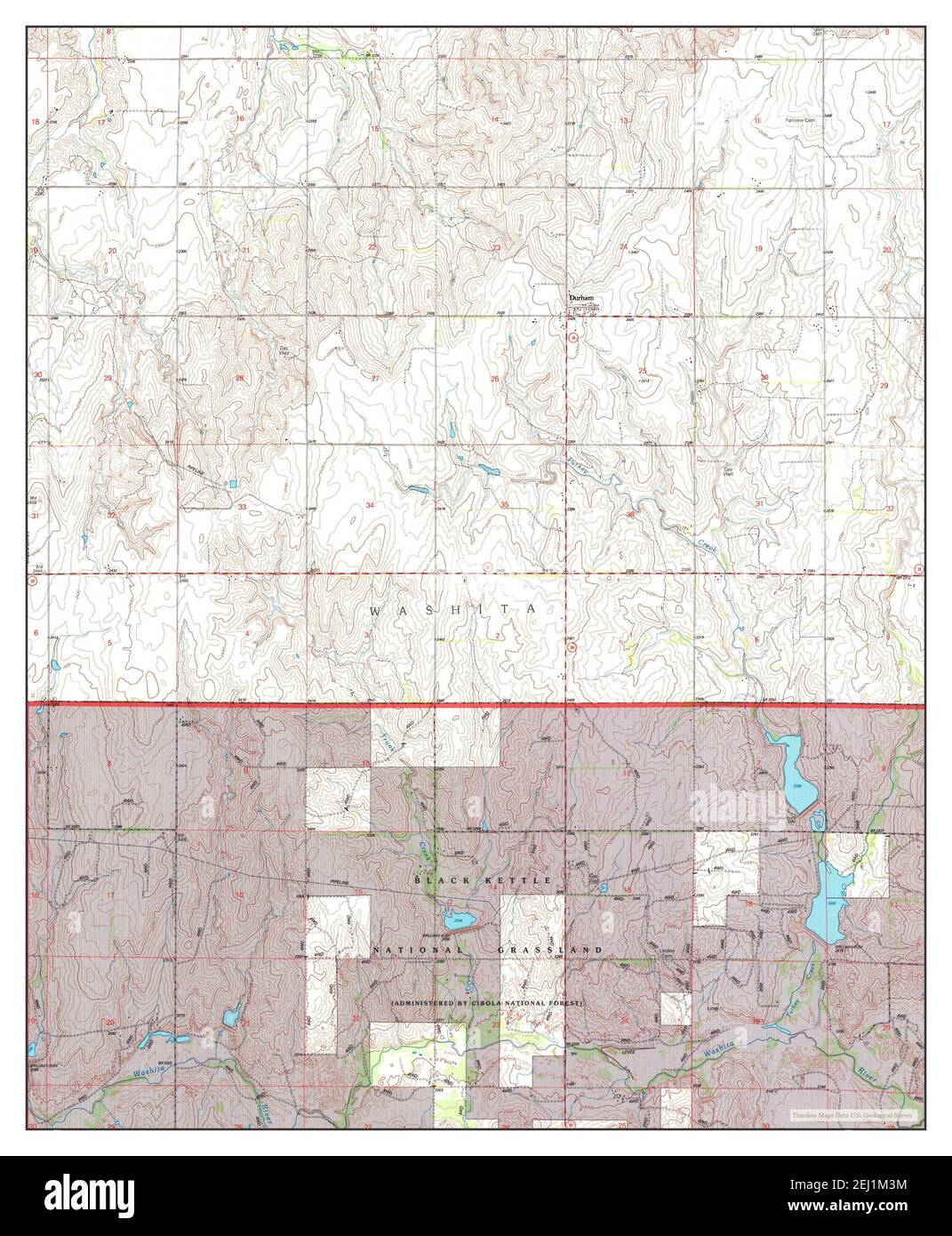 Durham, Oklahoma, map 1998, 1:24000, United States of America by ...