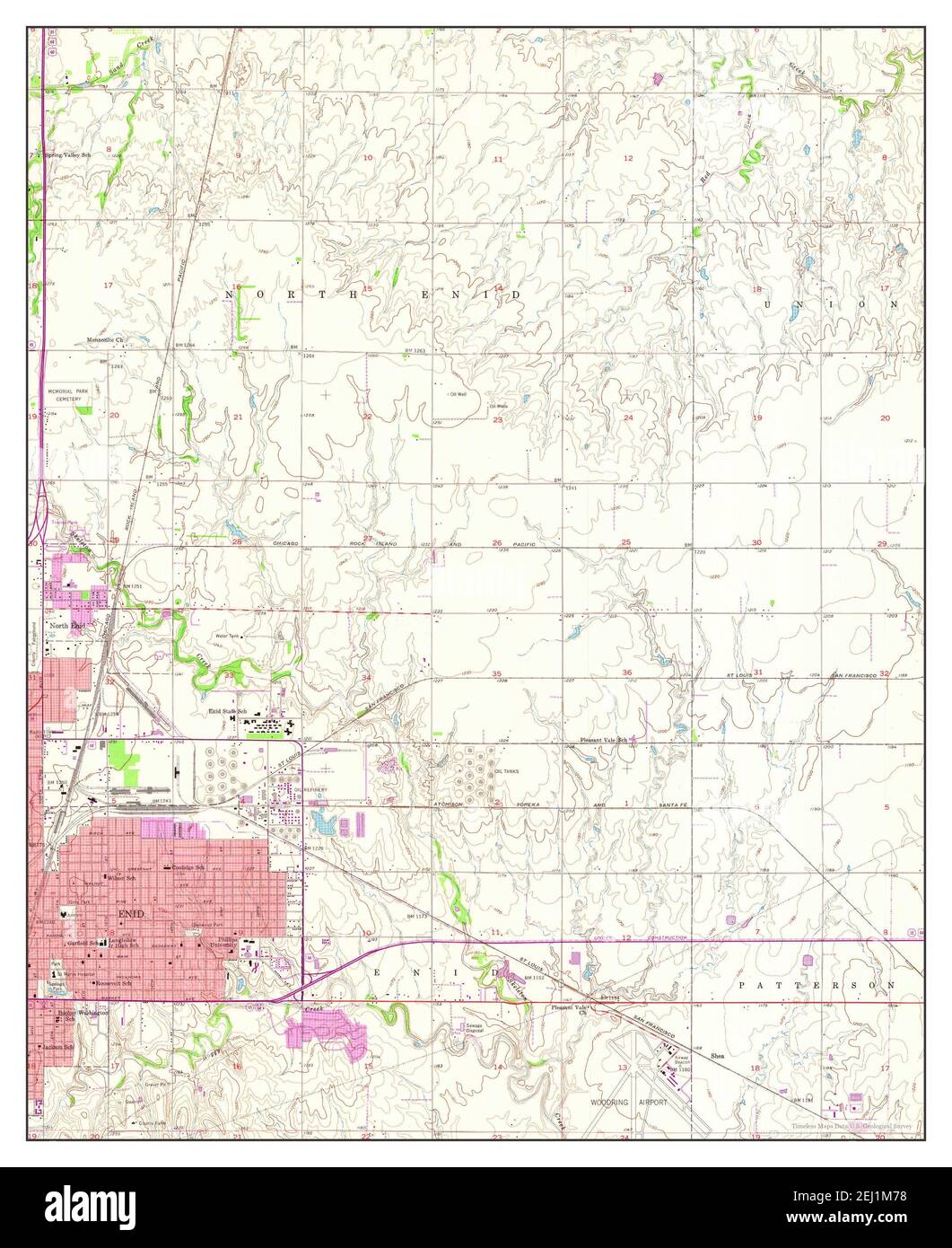 Map of enid oklahoma hi-res stock photography and images - Alamy
